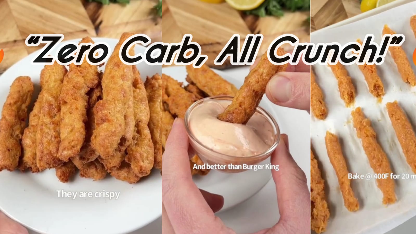 4V Crispy Zero Carb Chicken Fries - Brunch Fusion